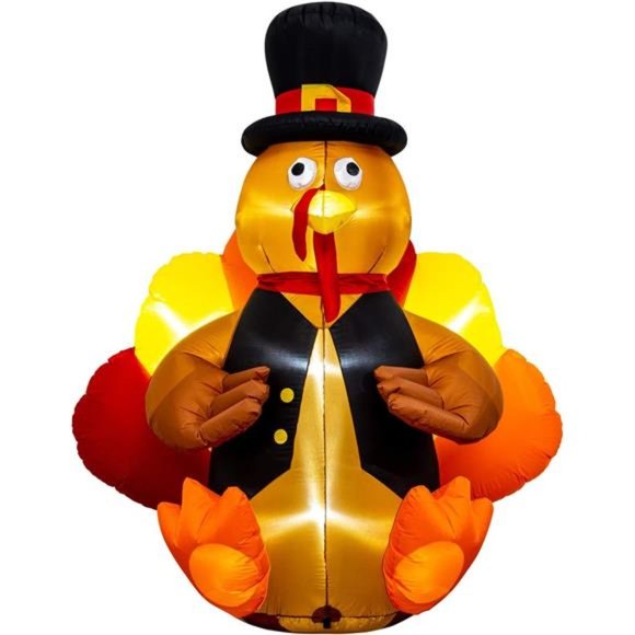 Holiday | 6ft Inflatable Turkey Blow Up Turkey Builtin Led Lights ...